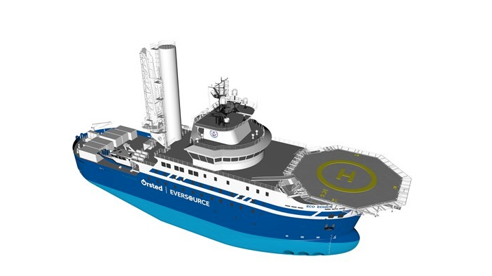 Edison Chouest offshore wind service vessel construction underway ...