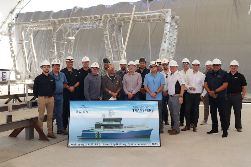 St. Johns holds keel laying ceremony for second AWT offshore wind CTV ...