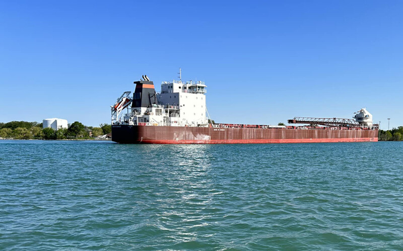 Interlake Steamship's new vessel runs aground in Detroit River | WorkBoat
